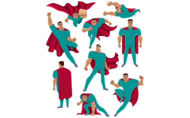 Healthcare Worker Superhero - Illustration - TemplateMonster