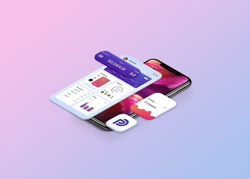 Isometric App Presentation product mockup - TemplateMonster