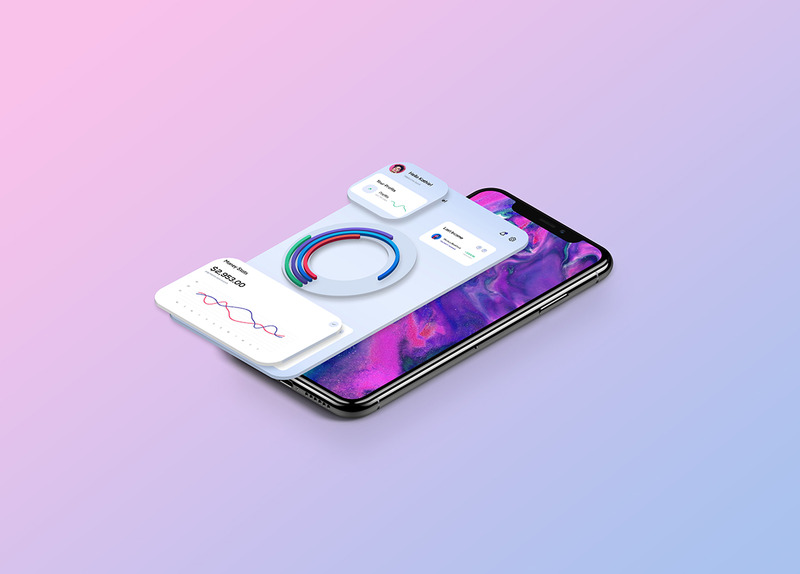 Isometric App Presentation product mockup - TemplateMonster
