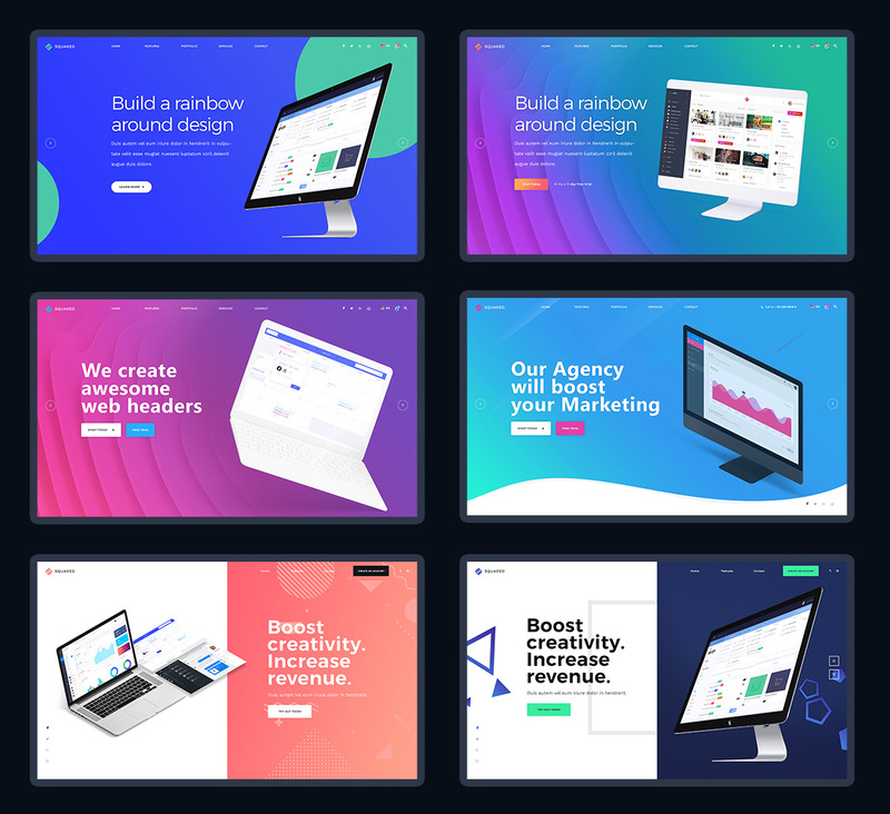 40 Website Presentation Headers PSD Template