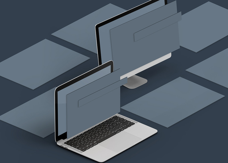 Isometric Website Screens 4.0 product mockup