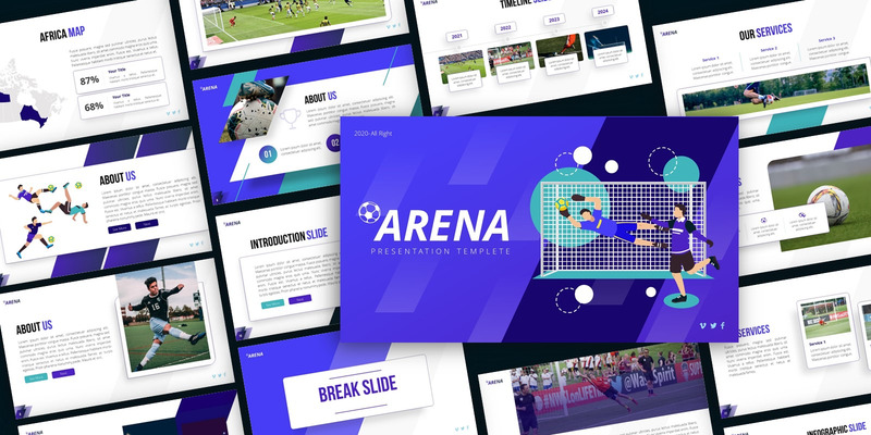 Arena Sport Presentation PowerPoint template