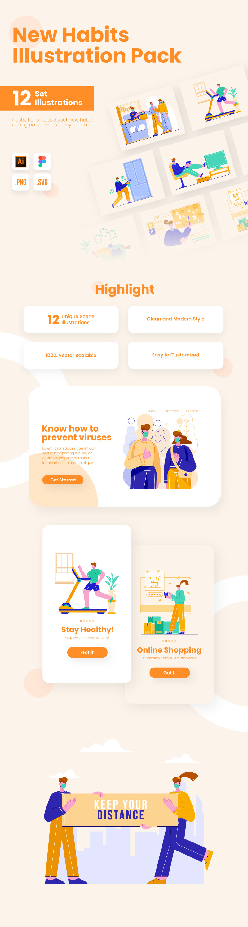 New Habits Pack - Illustration #151982 - TemplateMonster