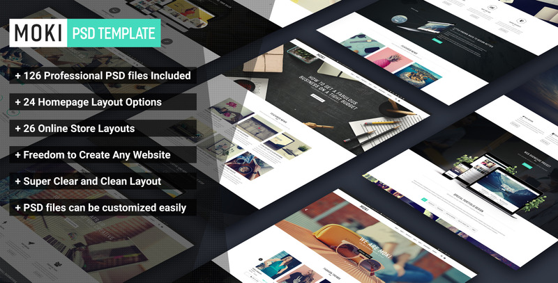 Moki - 126 PSD Multi-purpose PSD Template - TemplateMonster