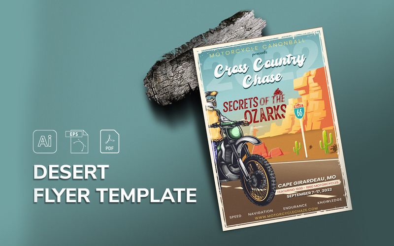 Durtbike - Desert Flyer Vector Template - TemplateMonster