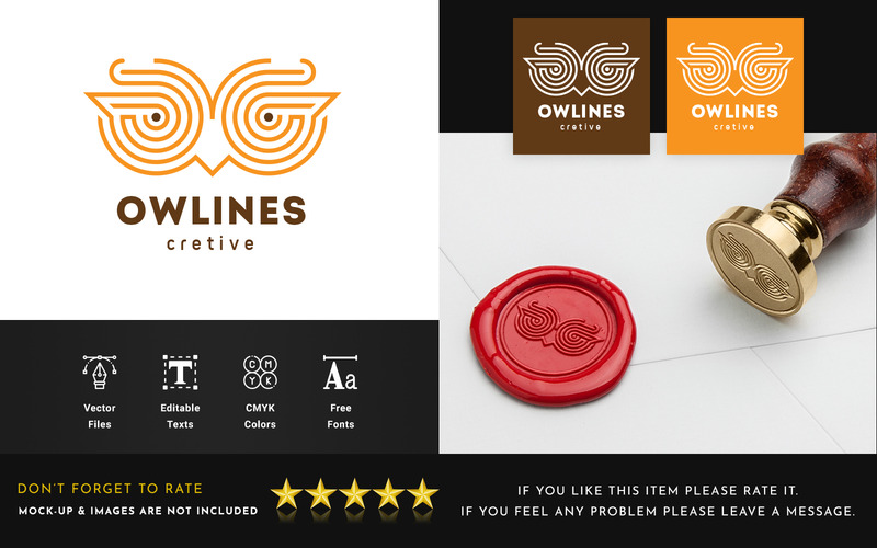 Owl Logo Template - Simple Line Logo - TemplateMonster