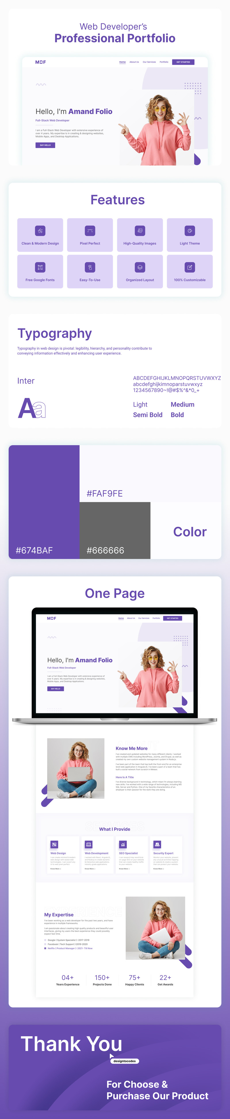 Mydevfolio V1 – Best Elementor Portfolio Template for Developers