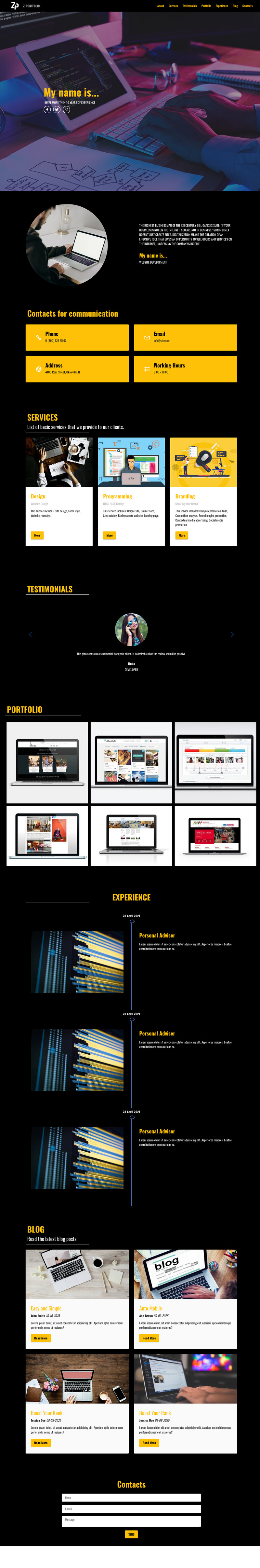 Z-Portfolio- Fully Responsive Working Landing Page Template