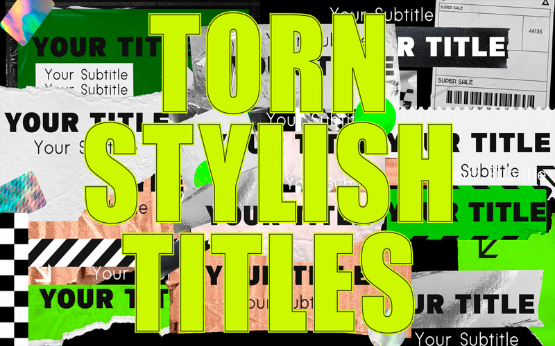 Pack Of Torn Stylish Lower Thirds #491598 - TemplateMonster
