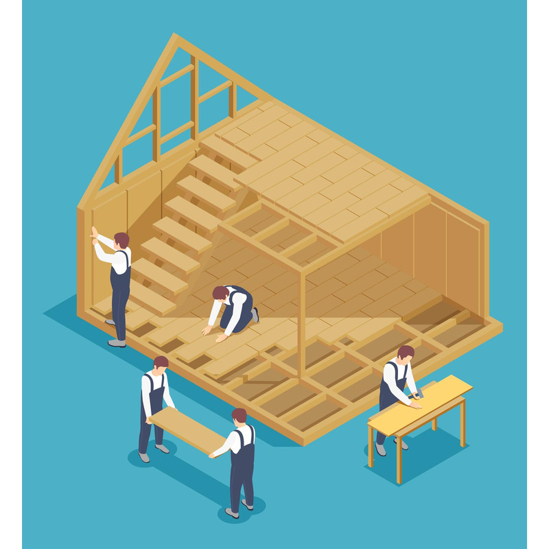 Modular Frame Building Isometric 201120115 Vector Illustration Concept