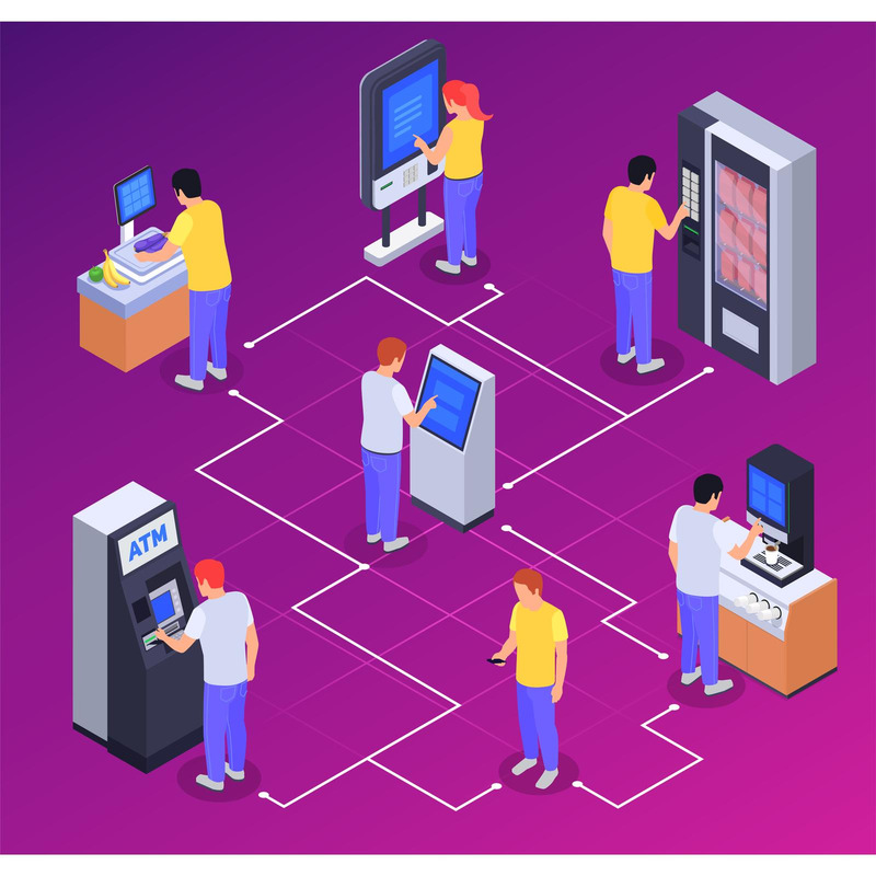 People Using Interfaces Isometric 210220141 Vector Illustration Concept