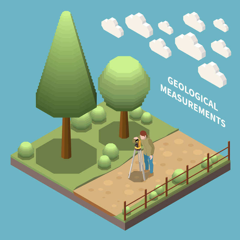 Geology Earth Exploration Isometric 2 Vector Illustration Concept