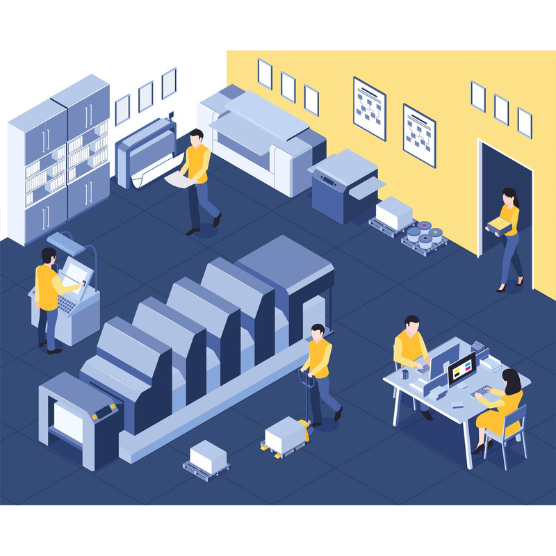 Isometric Polygraphy House Illustration Vector Illustration Concept