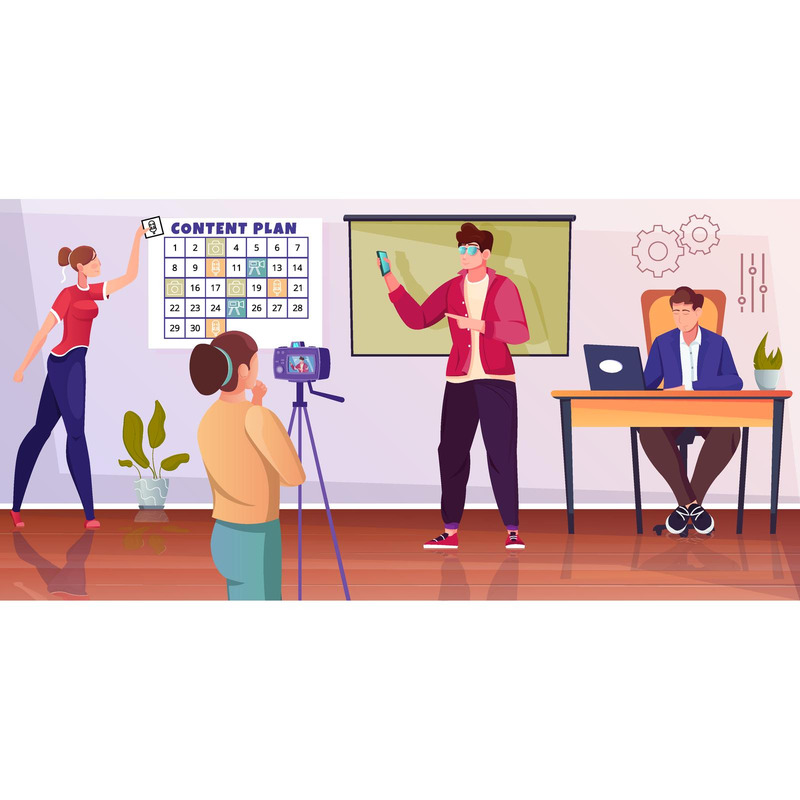 Blogger Team Flat 210251137 Vector Illustration Concept