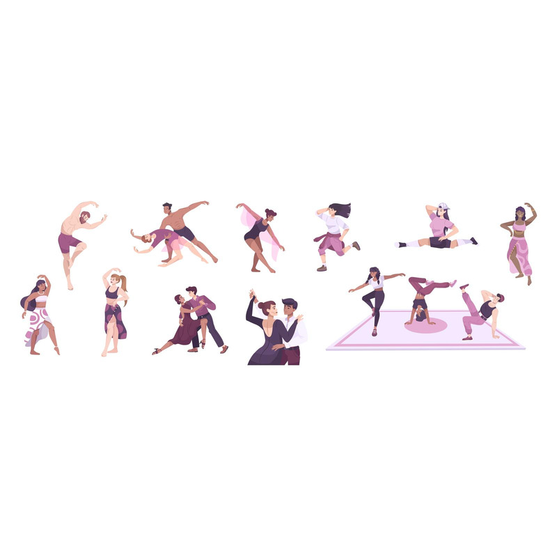 Dancer Set Flat 201250754 Vector Illustration Concept
