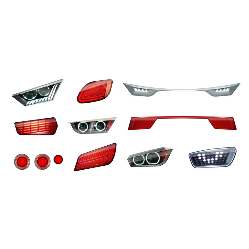 Car Headlights Realistic Set 201012302 Vector Illustration Concept