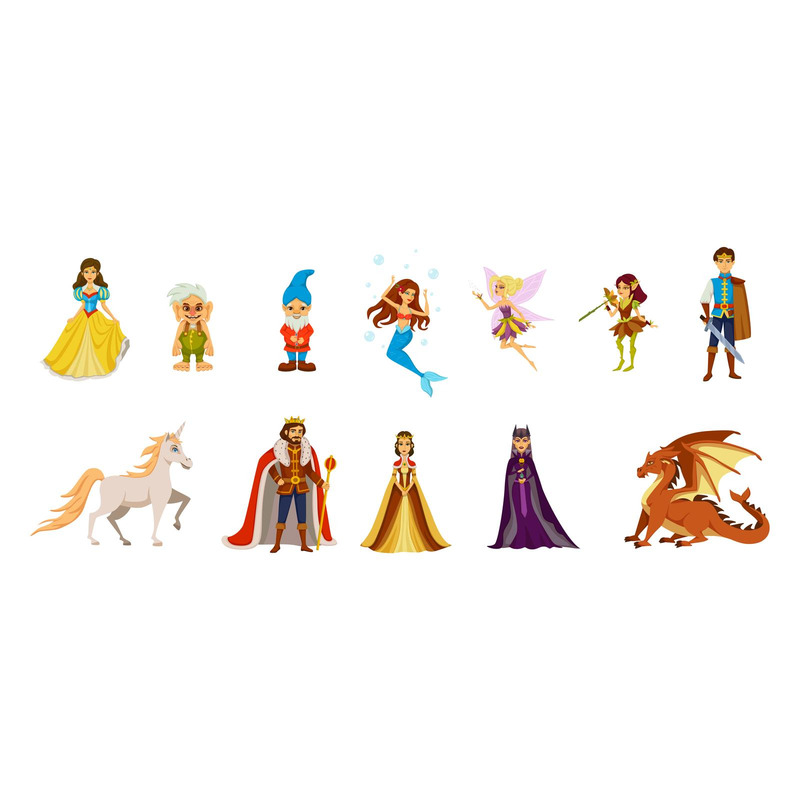 Fairy Tale Characters Cartoon Set Vector Illustration Concept