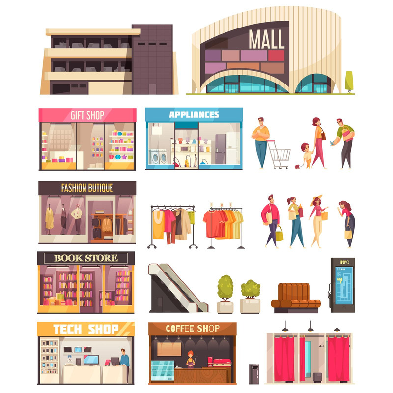 Shopping Mall Set 200112615 Vector Illustration Concept