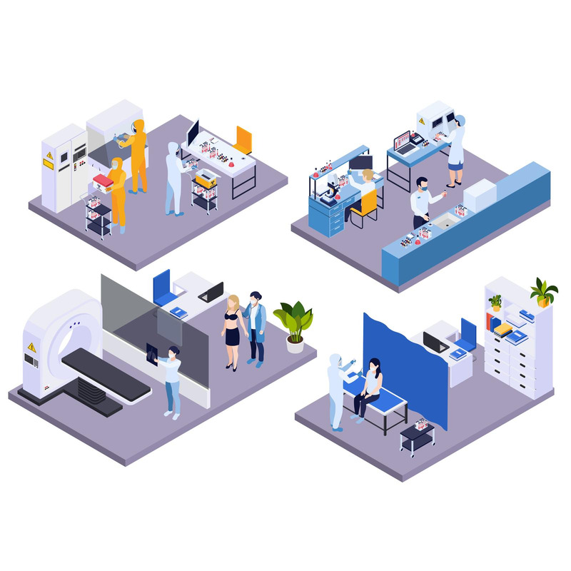 Laboratory Medical Testing Isometric 201003911 Vector Illustration Concept