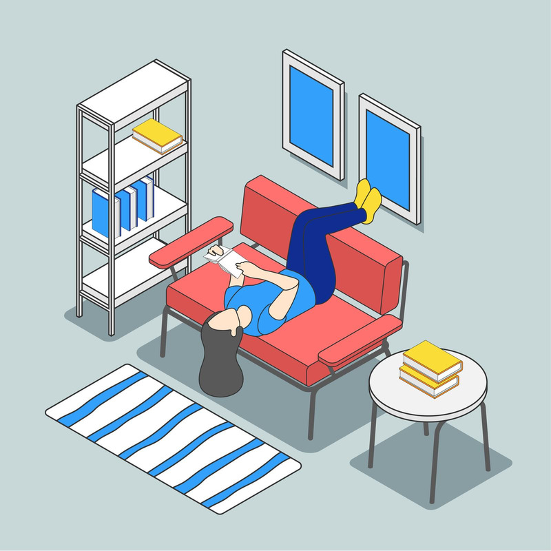Reading People Isometric Background 200830153 Vector Illustration Concept