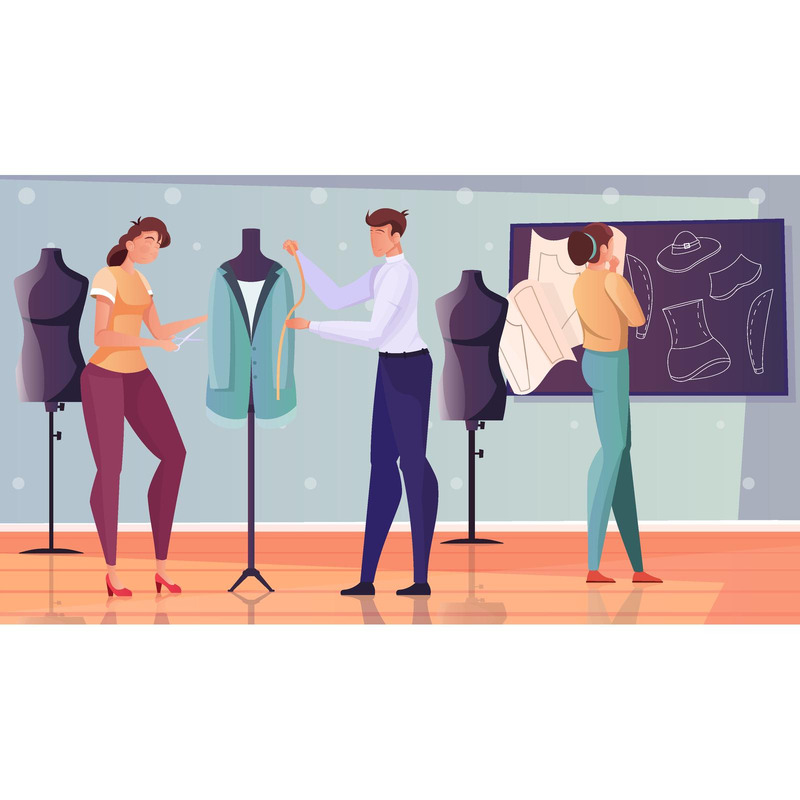 Tailoring Modeling Flat 201151125 Vector Illustration Concept