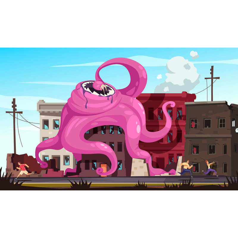 Monster Attacking 201012643 Vector Illustration Concept