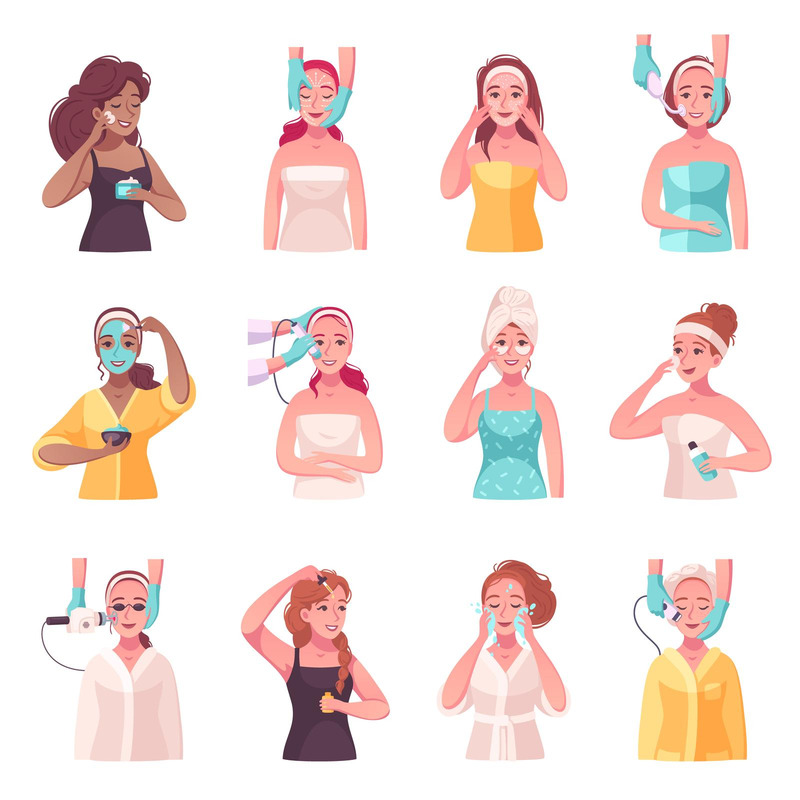 Skincare Cartoon Set 201020301 Vector Illustration Concept