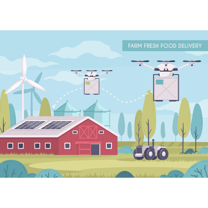 Smart Farming Cartoon 210220310 Vektor-Illustration-Konzept