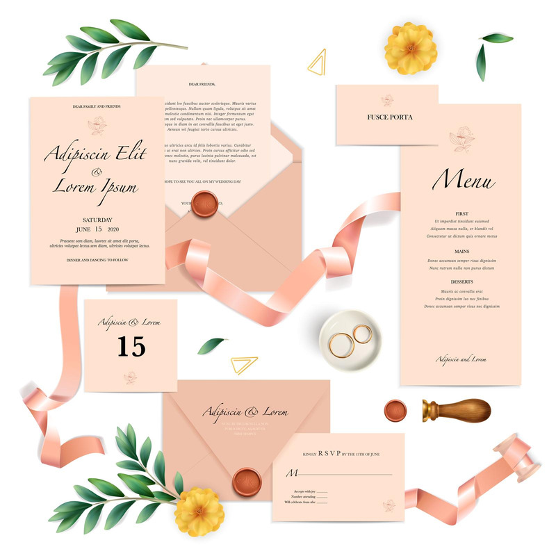 Realistic Wedding Mockup Templates-01 200930505 Vector Illustration Concept
