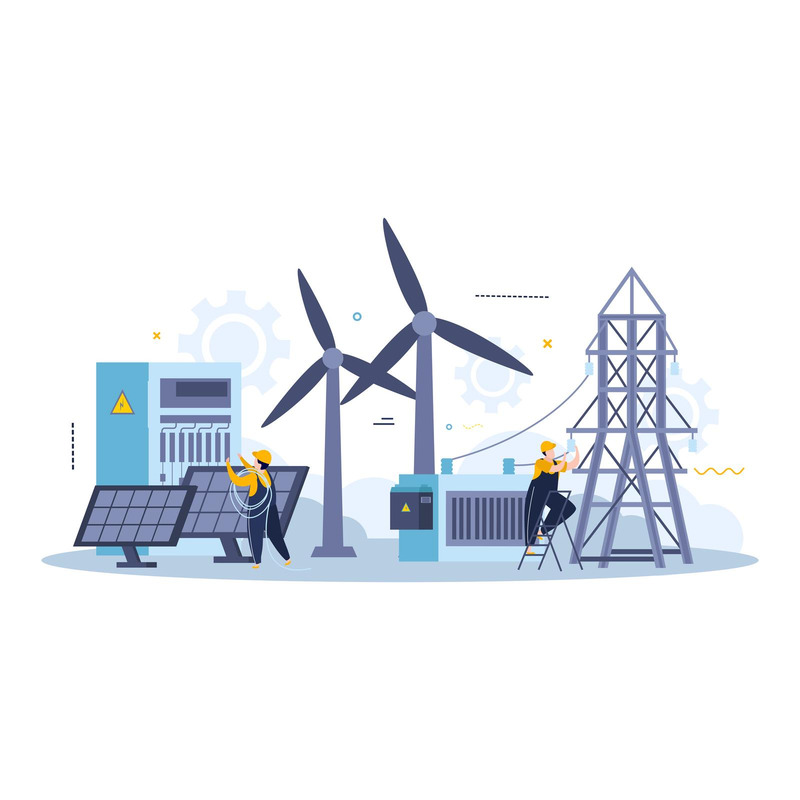 Electricity And Lighting Flat Composition 201140257 Vector Illustration ...