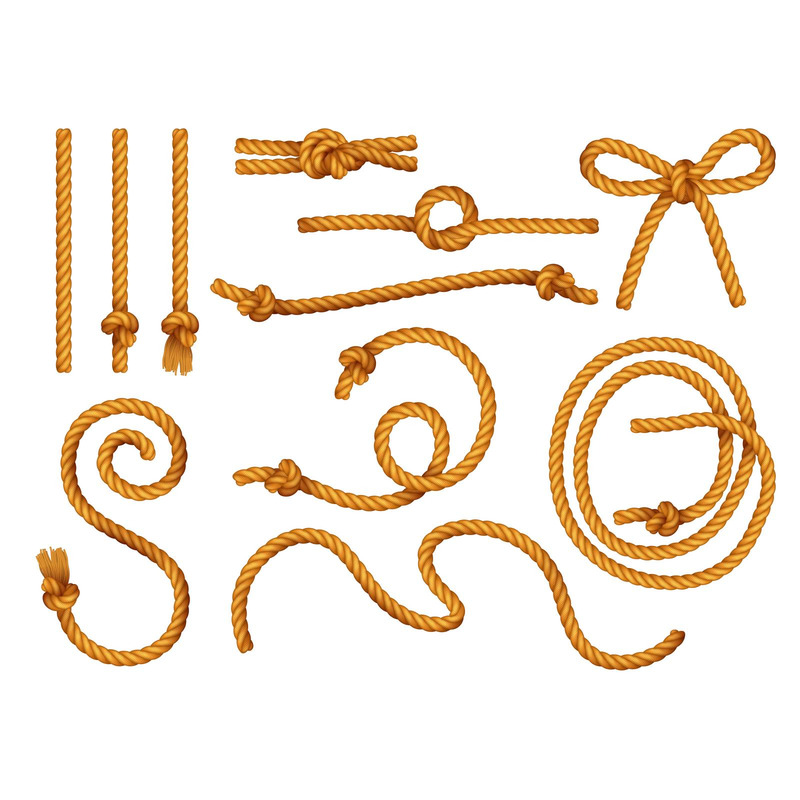 Rope Knots Realistic 7 Vector Illustration Concept