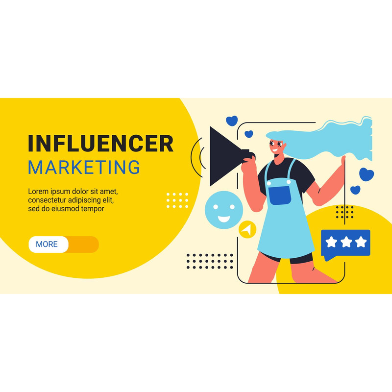 Influencer Marketing Horizontal Banner 201060527 Vector Illustration ...