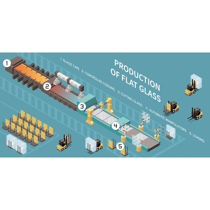 Glass Production Isometric 201210927 Vector Illustration Concept