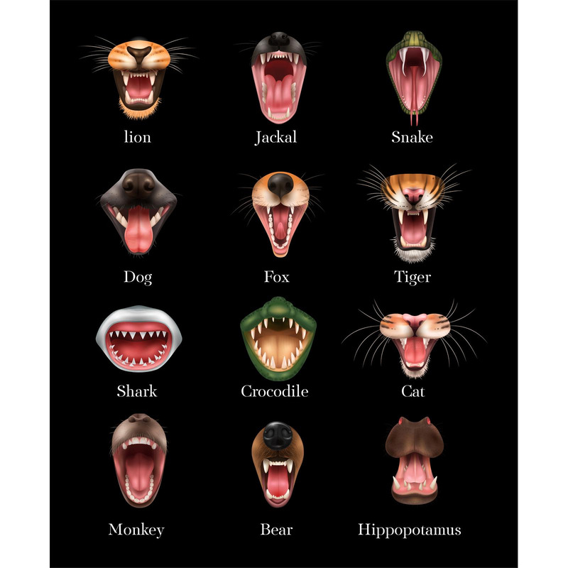 Realistic Animal Mouth Vector Illustration Concept