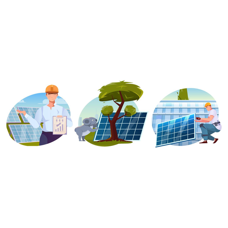 Solar Energy Composition Flat Flat 210151140 Vector Illustration Concept