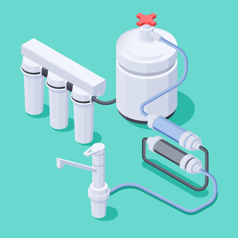 Water Filtration System Isometric Composition 201260740 Vector ...