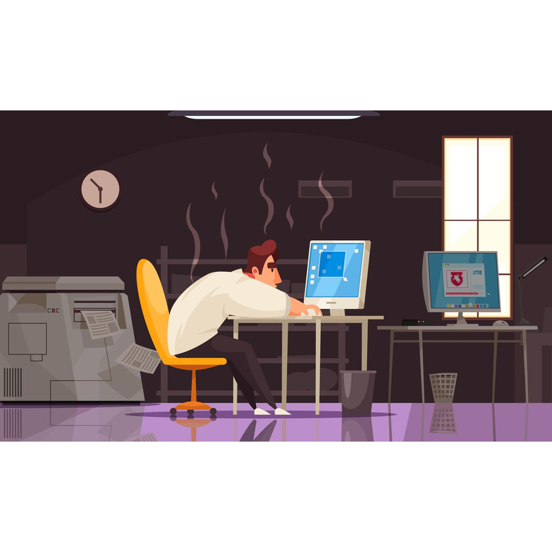 Professional Burnout 4 Vector Illustration Concept