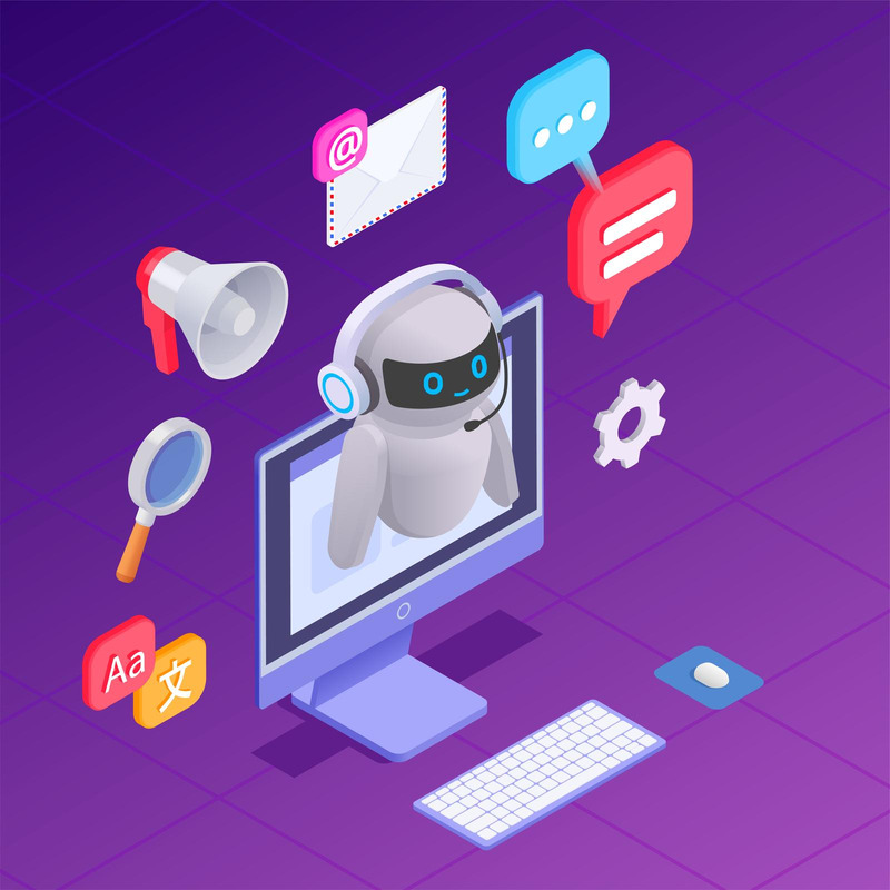 Chatbot Messenger Ai Isometric Vector Illustration Concept