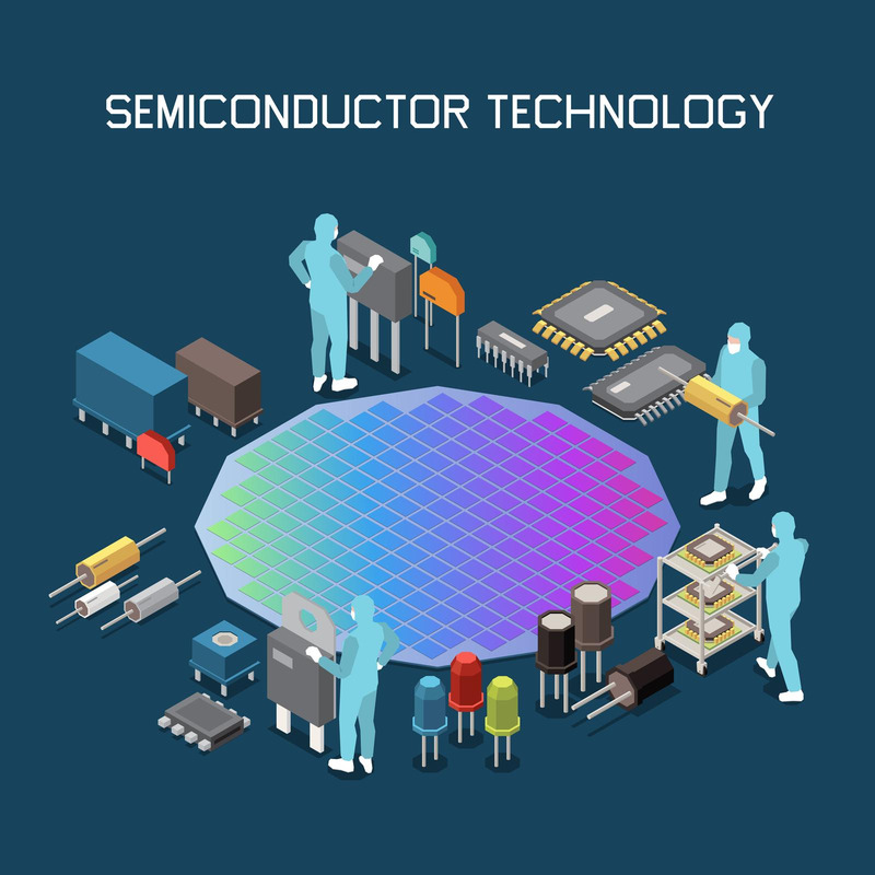 Semiconductor Chip Production Isometric 200910910 Vector Illustration ...