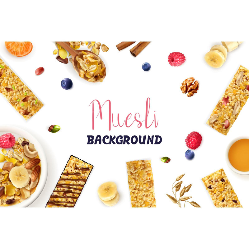 Realistic Muesli Frame 200200704 Vector Illustration Concept