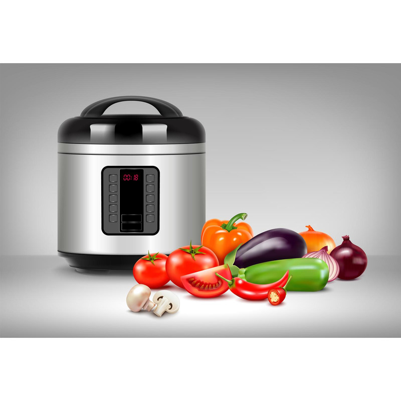 Multicooker Realistic Vector Illustration Concept