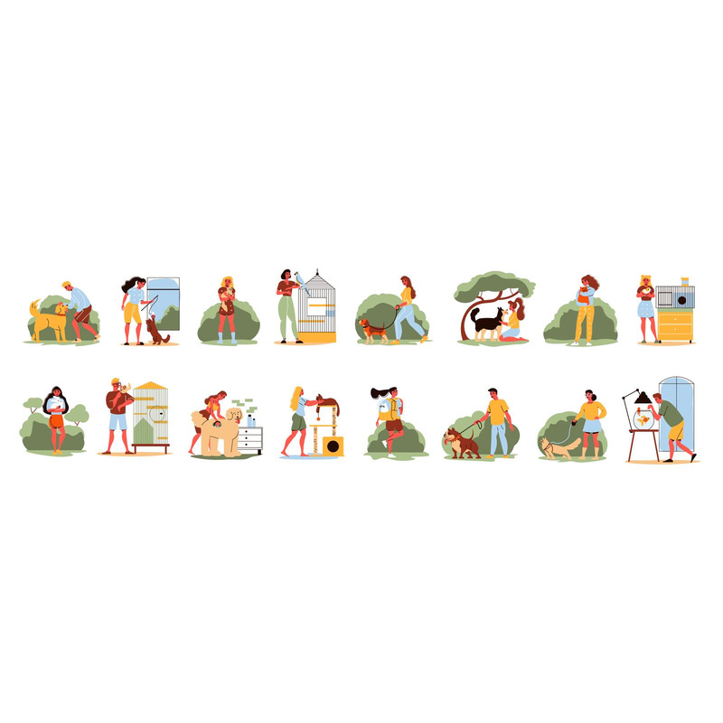 People Pets Set 201260522 Vector Illustration Concept