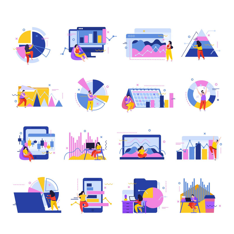 Data Analysis Flat Icons 201140228 Vector Illustration Concept