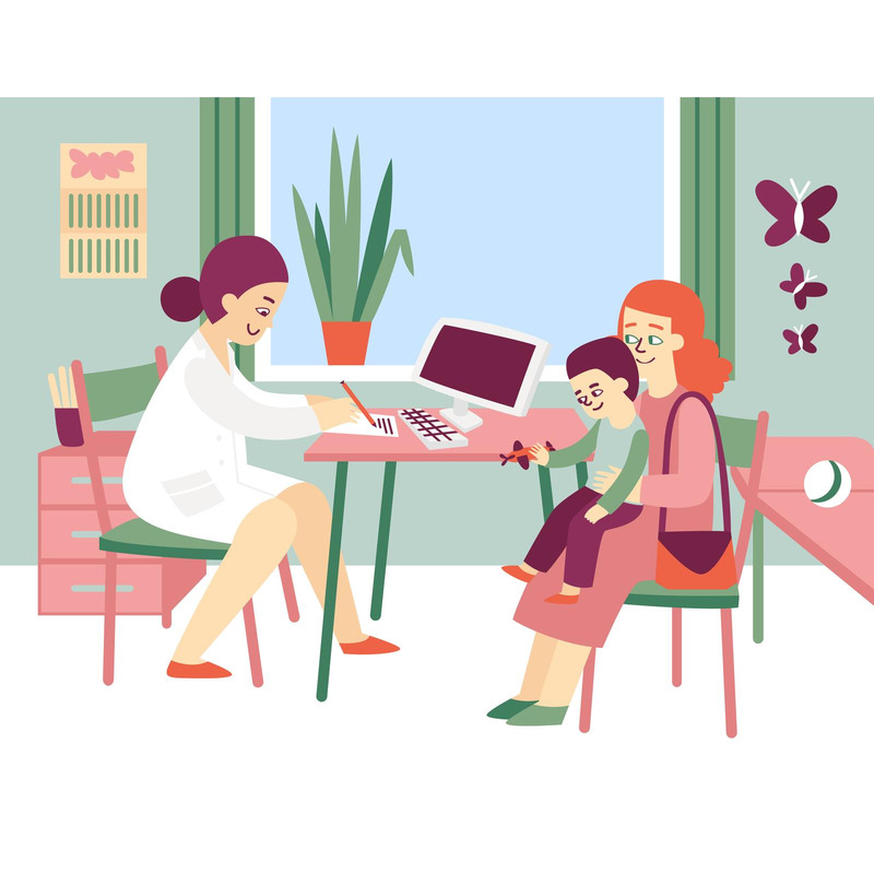 Doctor Pediatrician Illustration Vector Illustration Concept