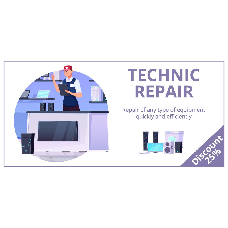Repair Service Banner Flat Vector Illustration Concept
