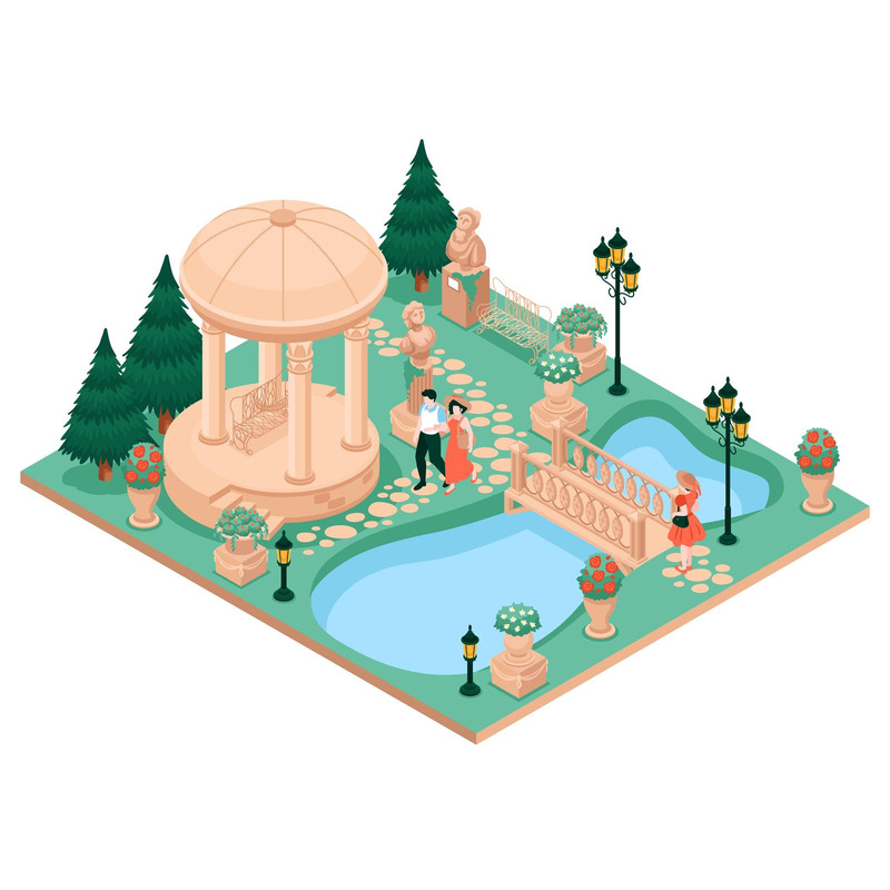 Isometric Garden Country House 201212132 Vector Illustration Concept