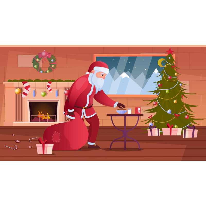 Christmas Santa Flat 201151103 Vector Illustration Concept