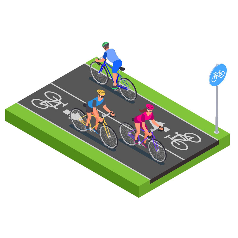 Bicycle Isometric Set 201020136 Vector Illustration Concept