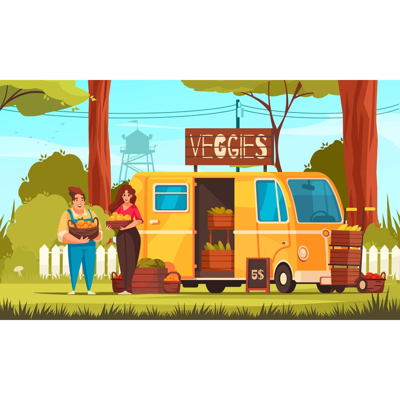 Local Farmers Vector Illustration Concept - TemplateMonster