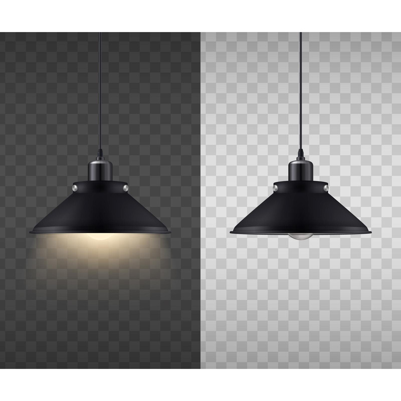 Lamp Realistic 4 Vector Illustration Concept